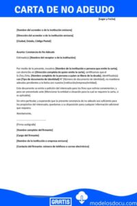Modelo de Carta de No Adeudo: Ejemplos, Usos y Requisitos